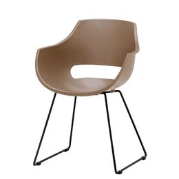 Pharao24.de Armst&uuml;hle in Taupe Kunststoff Metallb&uuml;geln (4er Set)