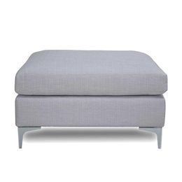 Pharao24.de Couch Hocker in Blaugrau Webstoff und Metall