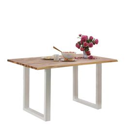 Pharao24.de Esstisch aus Akazie Massivholz und Metall 140 cm breit