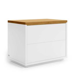 Pharao24.de Nachttisch Schrank im Skandi Design zwei Schubladen