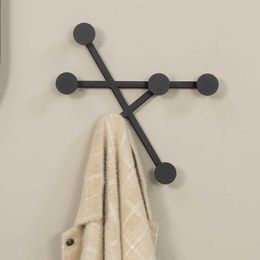 Pharao24.de Wandgarderobe Garderobenleiste in Schwarz aus Stahl