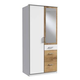 Pharao24.de Dreht&uuml;renkleiderschrank mit Spiegel in modernem Design Made in Germany