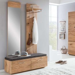 Pharao24.de Garderobenm&ouml;bel mit Balkeneiche furniert modern (dreiteilig)