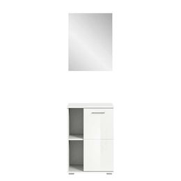 Pharao24.de Dielenset weiss Hochglanz in modernem Design 54 cm breit (zweiteilig)