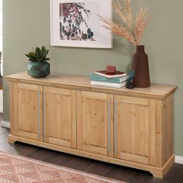 Pharao24.de Landhauskommode aus Kiefer Massivholz Metallgriffen