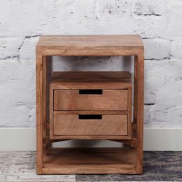 Pharao24.de Bettkommode aus Mangobaum Massivholz Landhausstil