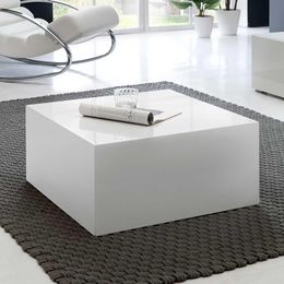 Pharao24.de Block Couchtisch Hochglanz in Wei&szlig; 60x30x60 cm