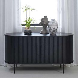 Pharao24.de Gro&szlig;e schwarze Kommode im Skandi Design Schiebet&uuml;ren
