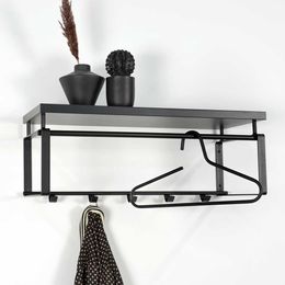 Pharao24.de Flur Wandgarderobe in Schwarz 70 cm breit
