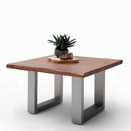 Pharao24.de Couchtisch Holztisch massiv mit B&uuml;gelgestell im Industry und Loft Stil
