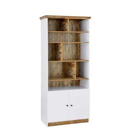 Pharao24.de Standregal mit zwei T&uuml;ren in modernem Design 182 cm hoch