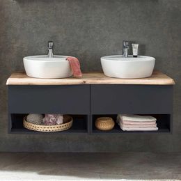 Pharao24.de Doppel-Waschtisch mit Becken im Landhausstil die Wandmontage