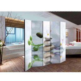 Pharao24.de Raumteiler Paravent mit Zen Motiv 225 cm breit