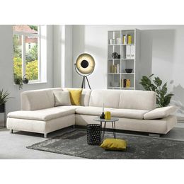 Pharao24.de Ecksofa mit verstellbarer Armlehne Beige