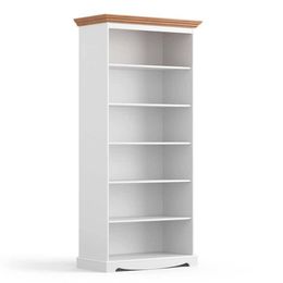 Pharao24.de Standregal Holzregal in Wei&szlig; im Landhausstil