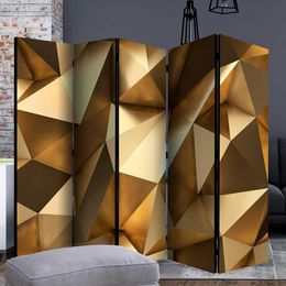 Pharao24.de Paravent modern in Goldfarben und Braun f&uuml;nf Elementen