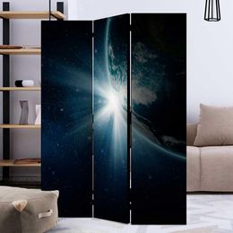 Pharao24.de Spanische Wand in Blau und Schwarz Weltraum Motiv