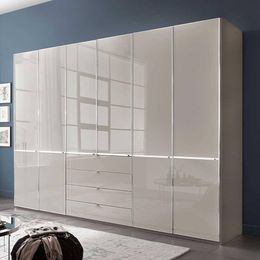 Pharao24.de Schlafzimmerschrank Kleiderschrank - Front glasbeschichtet 296 cm breit