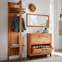 Pharao24.de Komplett Garderobe aus Kernbuche Massivholz Industry und Loft Stil (dreiteilig)