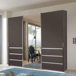 Pharao24.de Moderner Gleitt&uuml;renschrank in Braun 300 cm breit - 67 cm tief