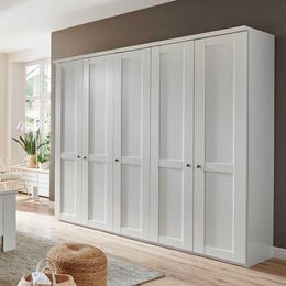 Pharao24.de 250 cm Dreht&uuml;renkleiderschrank in Wei&szlig; Made in Germany