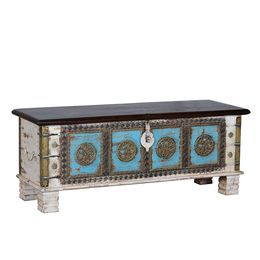 Pharao24.de Truhe Holztruhe mit Ornament Muster aus Massivholz