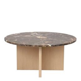 Pharao24.de Designcouchtisch mit brauner Marmorplatte modernem Look