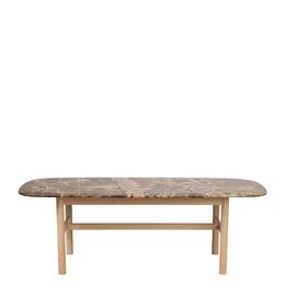 Pharao24.de Designcouchtisch mit brauner Marmorplatte Gestell Eiche White Wash