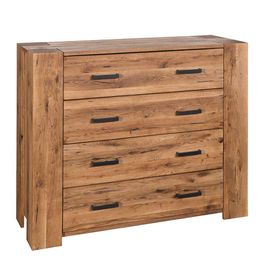 Pharao24.de Wohnzimmer Sideboard aus Eiche Massivholz Schubladen