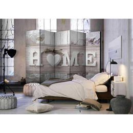 Pharao24.de Spanische Wand mit Home Aufschrift und Herz Grau und Wei&szlig;