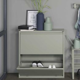 Pharao24.de Schuhklappenschrank in Graugr&uuml;n Stahl