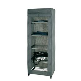 Pharao24.de Standgarderobe aus Stahl grauem Stoff ummantelt