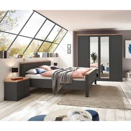 Pharao24.de Schlafzimmer Set modern im Landhausstil 220 cm hoch (vierteilig)