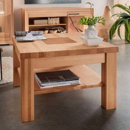 Pharao24.de Tisch Massivholz Wohnzimmer aus Kernbuche Ablage 70x45x70 cm Pharao24