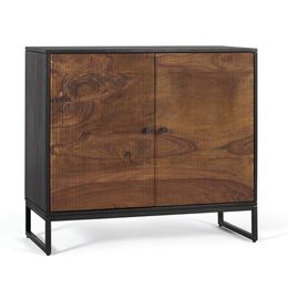 Pharao24.de Kommode Holzkommode mit Dreht&uuml;ren in Holz Braun