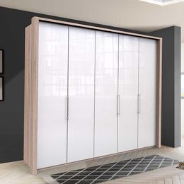 Pharao24.de Premium Kleiderschrank in Wei&szlig; Eiche S&auml;gerau