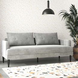 Pharao24.de Sofa aus Samt Hellgrau