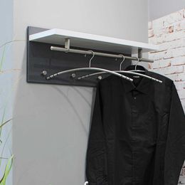 Pharao24.de Wandgarderobe in Wei&szlig; Grau Hutablage