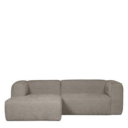 Pharao24.de Couch Ecksofa mit Armlehnen aus meliertem Webstoff