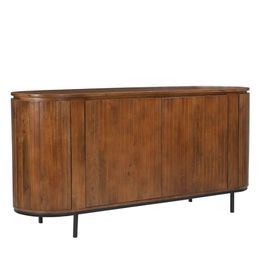 Pharao24.de Esszimmersideboard Massivholzkommode 4 t&uuml;rig in ovaler Form