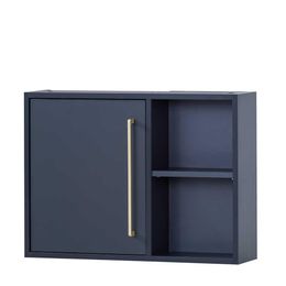 Pharao24.de Badezimmerh&auml;ngeschrank modern in Dunkelblau Goldfarben
