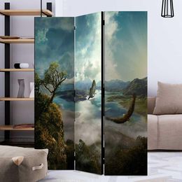 Pharao24.de Fotoprint Raumtrenner aus Leinwand & Fichtenholz Landschafts Motiv
