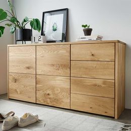 Pharao24.de Esszimmersideboard aus Wildeiche Massivholz vier Schubladen zwei T&uuml;ren 155x80x45 cm Pharao24
