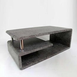 Pharao24.de Steinoptik Couchtisch grau in modernem Design 110 cm breit