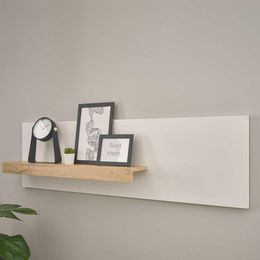 Pharao24.de Wandboard mit Paneel 140 cm breit Wei&szlig; und Wildeichefarben