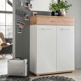 Pharao24.de Schuhschrank in Wei&szlig; Eiche 90 cm