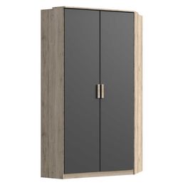 Pharao24.de Schlafzimmereckschrank modern in Eiche San Remo Dunkelgrau