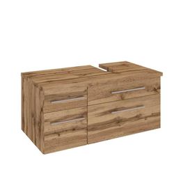 Pharao24.de Schubladen Waschtisch im Wildeiche Dekor 90 cm breit