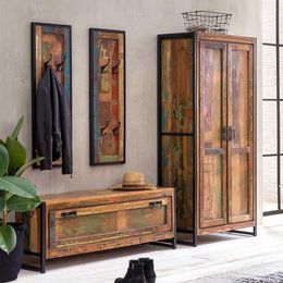 Pharao24.de Dieleneinrichtung in Bunt und Schwarz Shabby Chic Stil (vierteilig)