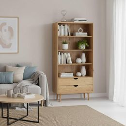 Pharao24.de Esszimmer Regal Regal aus Wildeiche Massivholz 90 cm breit